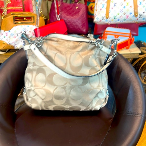 Bags | Coach Monogram Shoulder Canvas | Poshmark